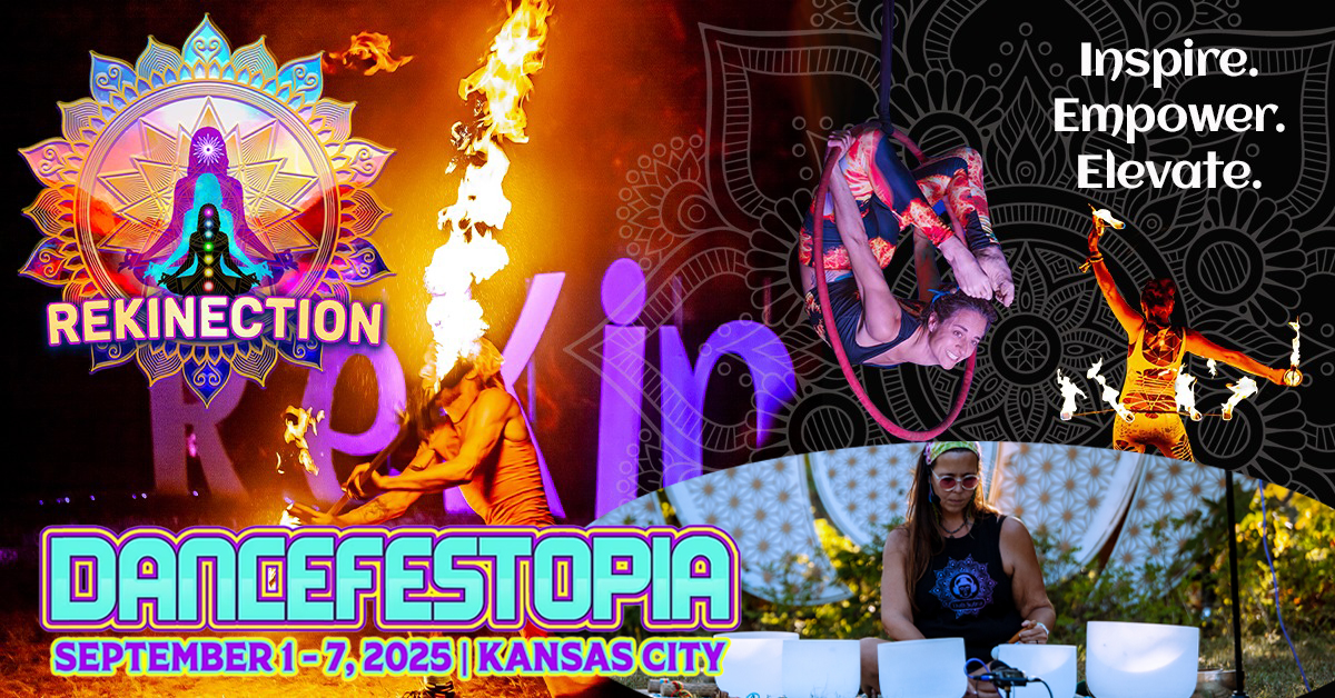 Dancefestopia banner 2025 | ReKinection Conscious Events